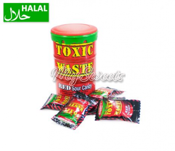 Toxic Waste Red Sour Candy Drum, 2,00